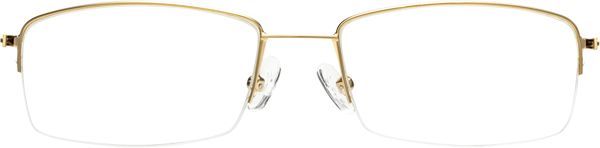 Silver Classic Rectangle Semi-Rimless Eyeglasses - Profile