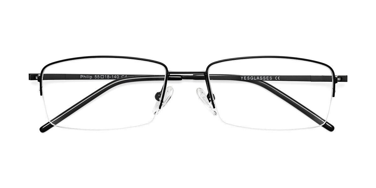 Gold Titanium Rectangle Semi-Rimless Eyeglasses - Duke