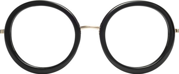 Black Geek-Chic Oversized Round Eyeglasses - Bloom