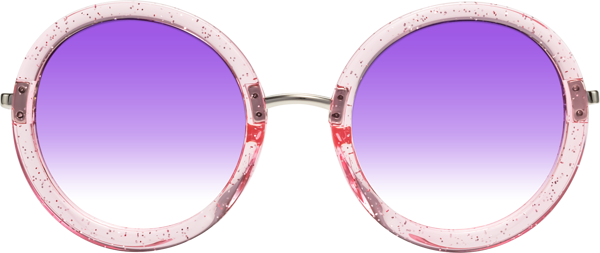 Transparent Pearl Pink Geek-Chic Oversized Round Gradient Sunglasses ...