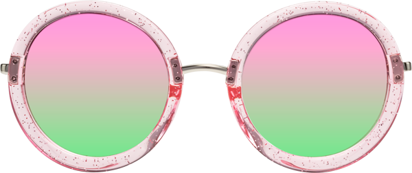 Transparent Pearl Pink Geek-Chic Oversized Round Gradient Sunglasses ...