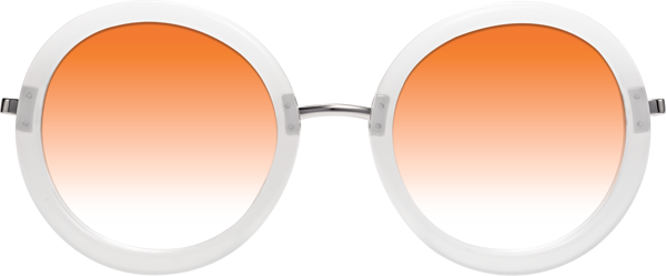Transparent Glacier Grey Geek-Chic Oversized Round Gradient Sunglasses ...