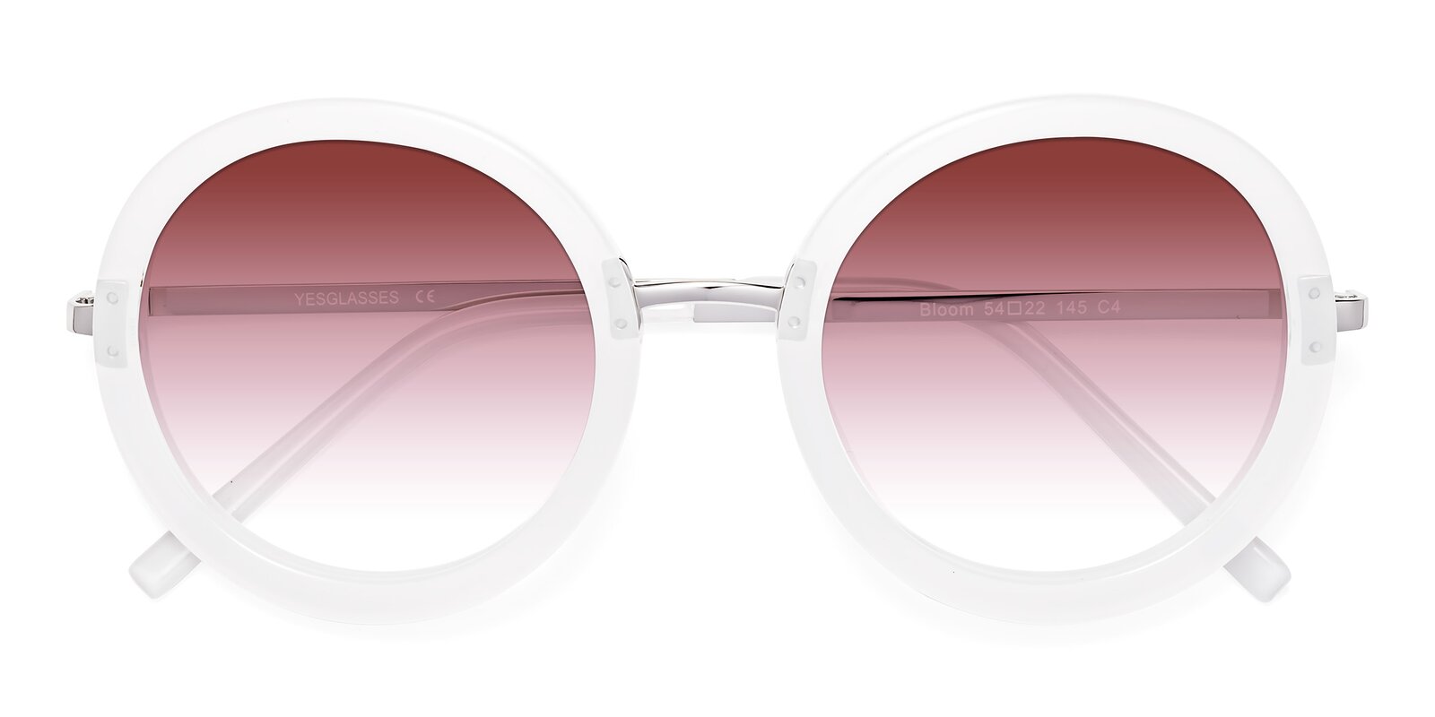 Transparent Glacier Grey Geek-Chic Oversized Round Gradient Sunglasses ...