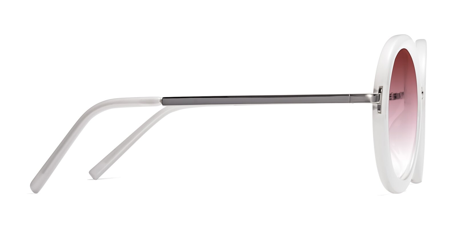 Transparent Glacier Grey Geek-Chic Oversized Round Gradient Sunglasses ...