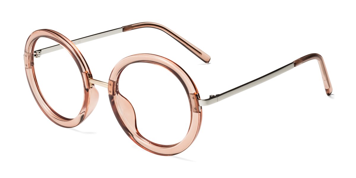 Caramel Geek-Chic Oversized Round Blue Light Glasses - Bloom