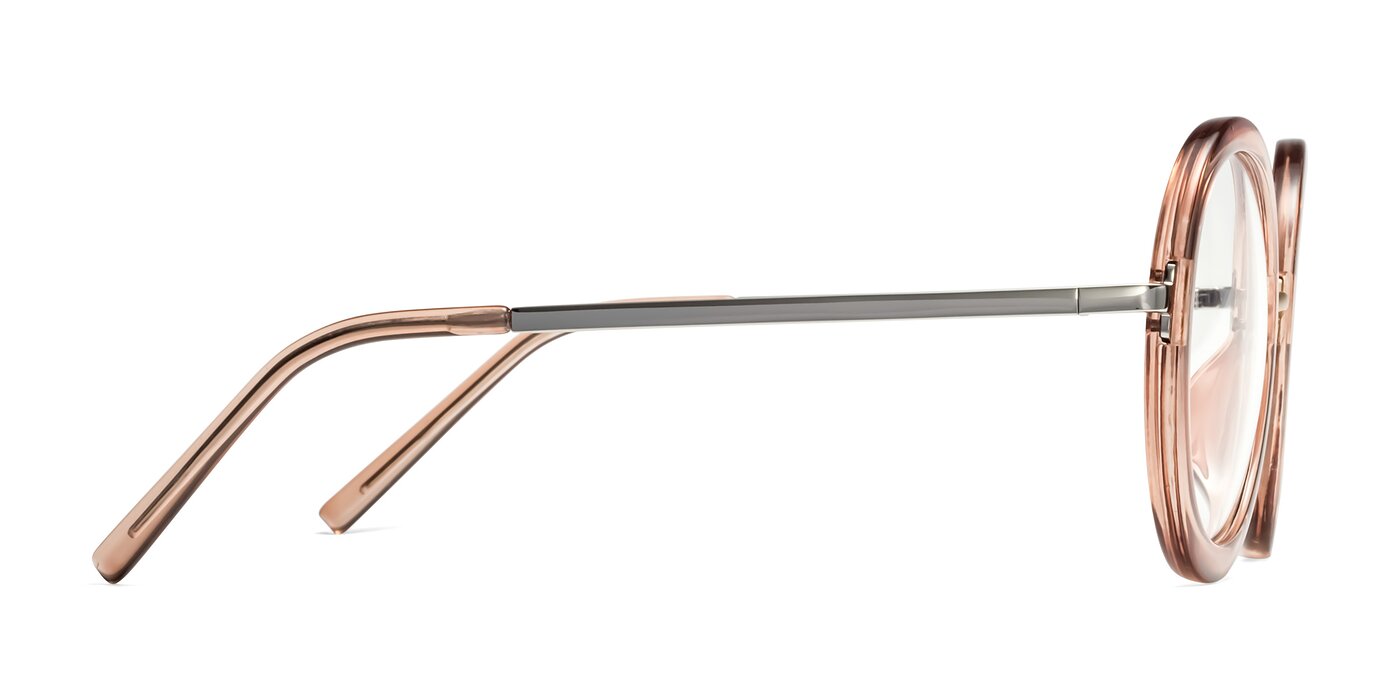 Caramel Geek-Chic Oversized Round Blue Light Glasses - Bloom