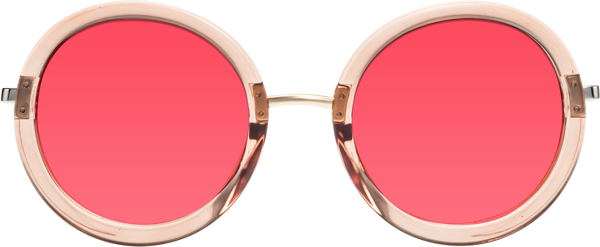 Caramel Geek-Chic Oversized Round Tinted Sunglasses with Red Sunwear ...