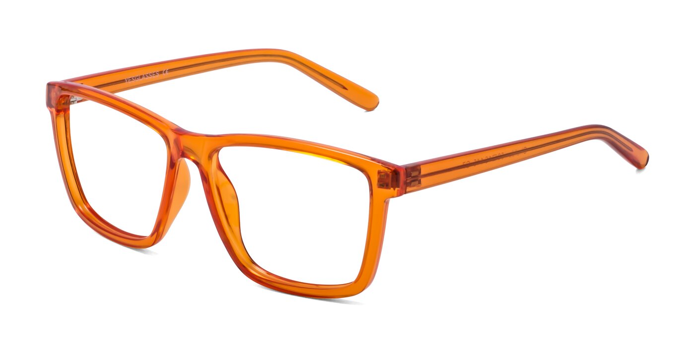 Orange Oversized Grandpa Square Eyeglasses - Sheldon