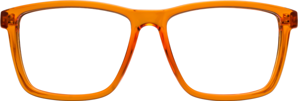 Orange Oversized Grandpa Square Eyeglasses - Sheldon