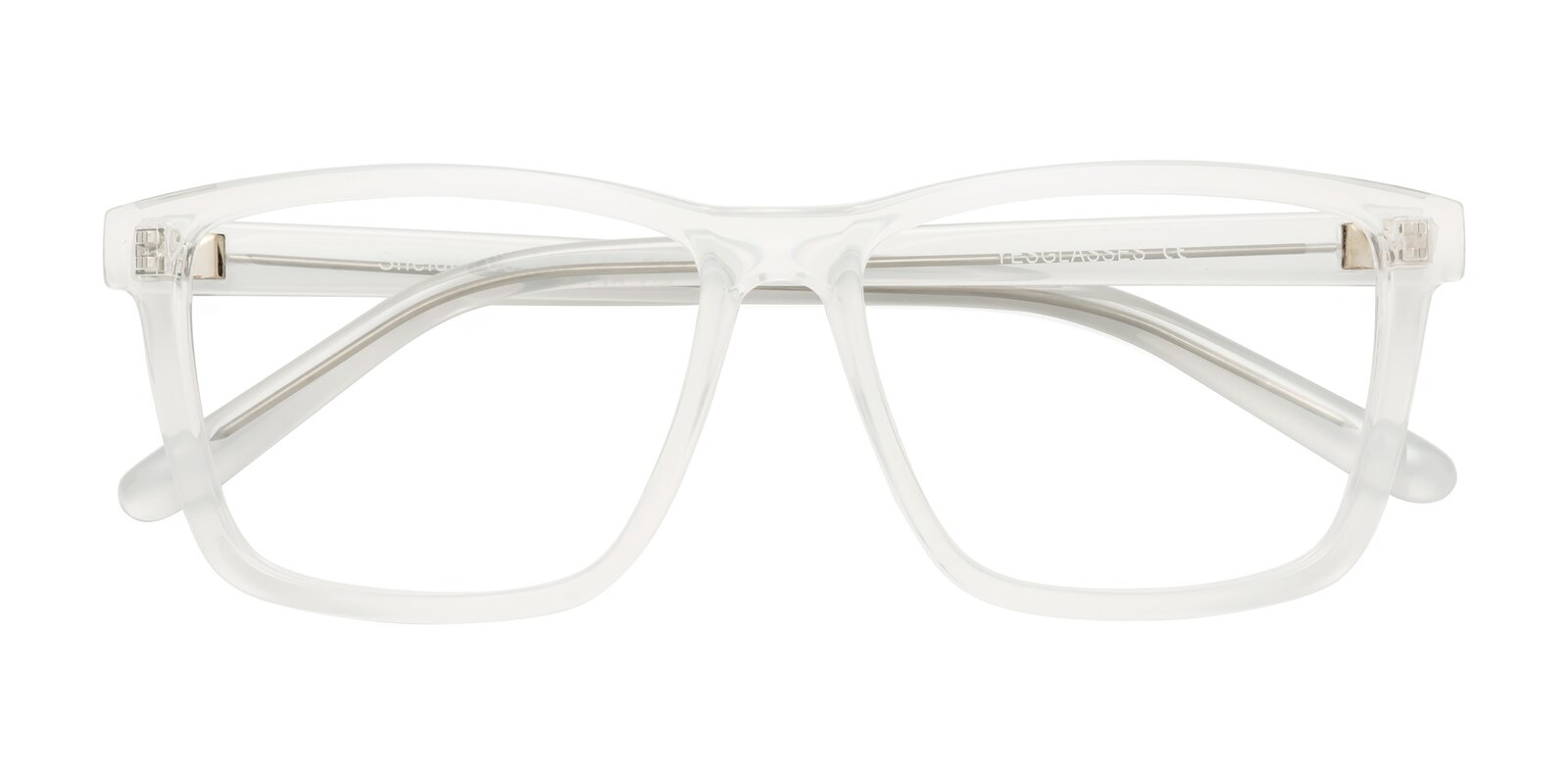 Translucent White Oversized Grandpa Square Reading Glasses - Sheldon