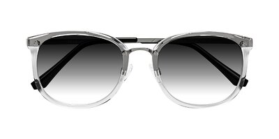 Transparent Cyan Oversized Acetate Square Gradient Sunglasses with ...