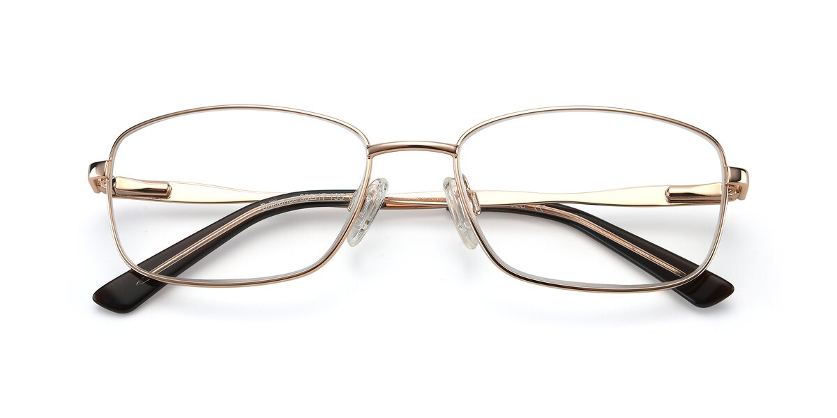 Silver Metal Rectangle Rimless Eyeglasses - 58076
