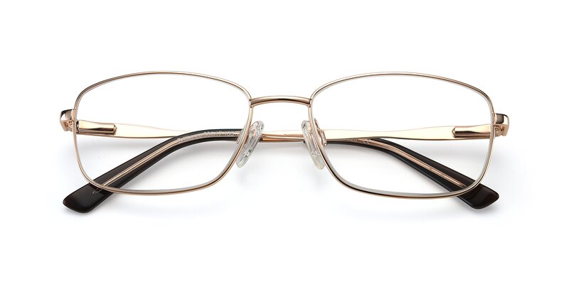 Black Metal Rectangle Rimless Eyeglasses - 58076