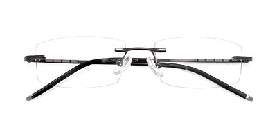 Gold Classic Rectangle Rimless Eyeglasses - Smart
