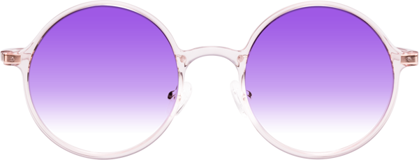 Transparent Pink Retro-Vintage Thin Round Gradient Sunglasses with ...