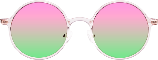Transparent Pink Retro-Vintage Thin Round Gradient Sunglasses with Pink ...