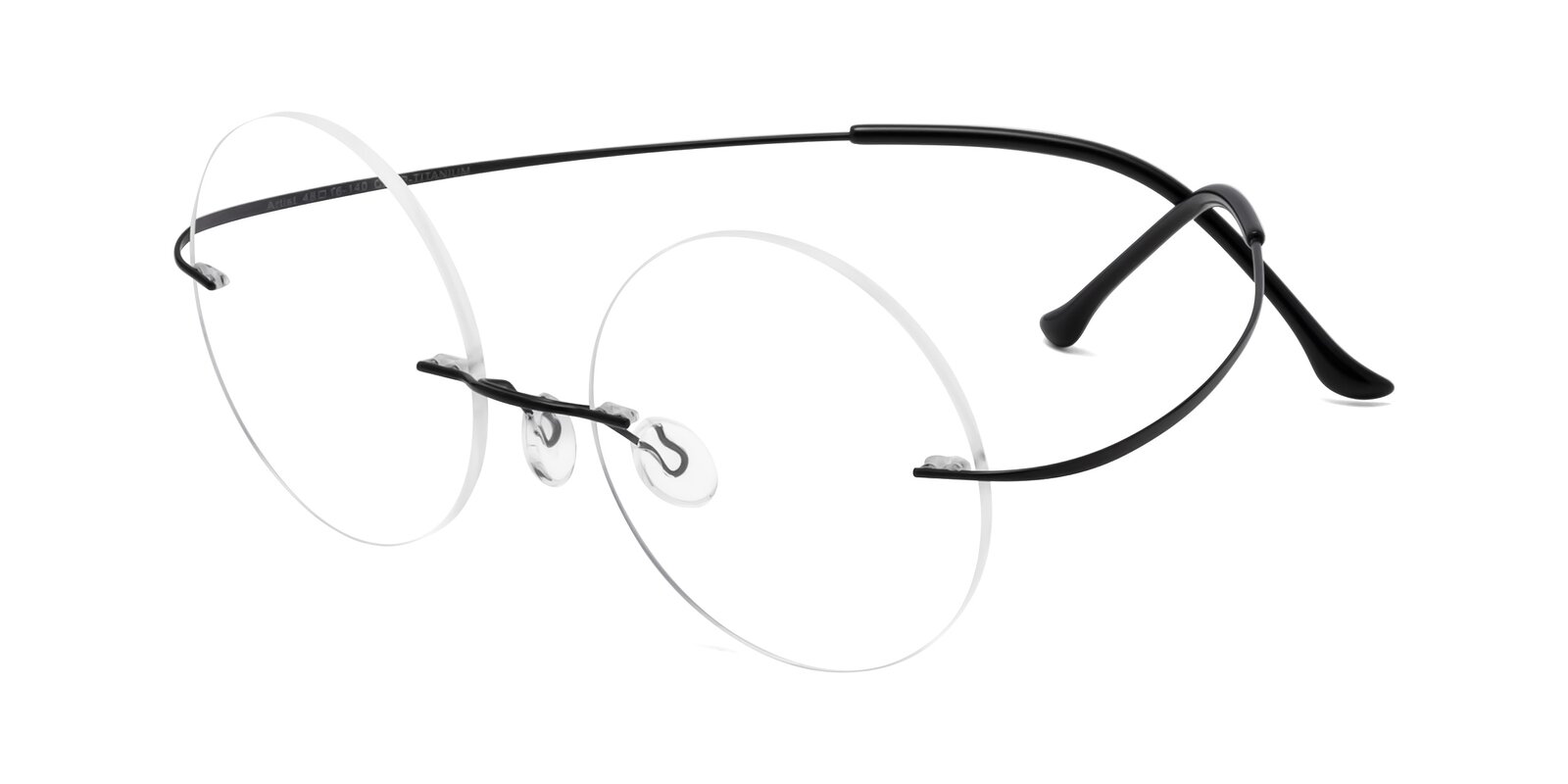 Black Lightweight Round Rimless Eyeglasses - Artist