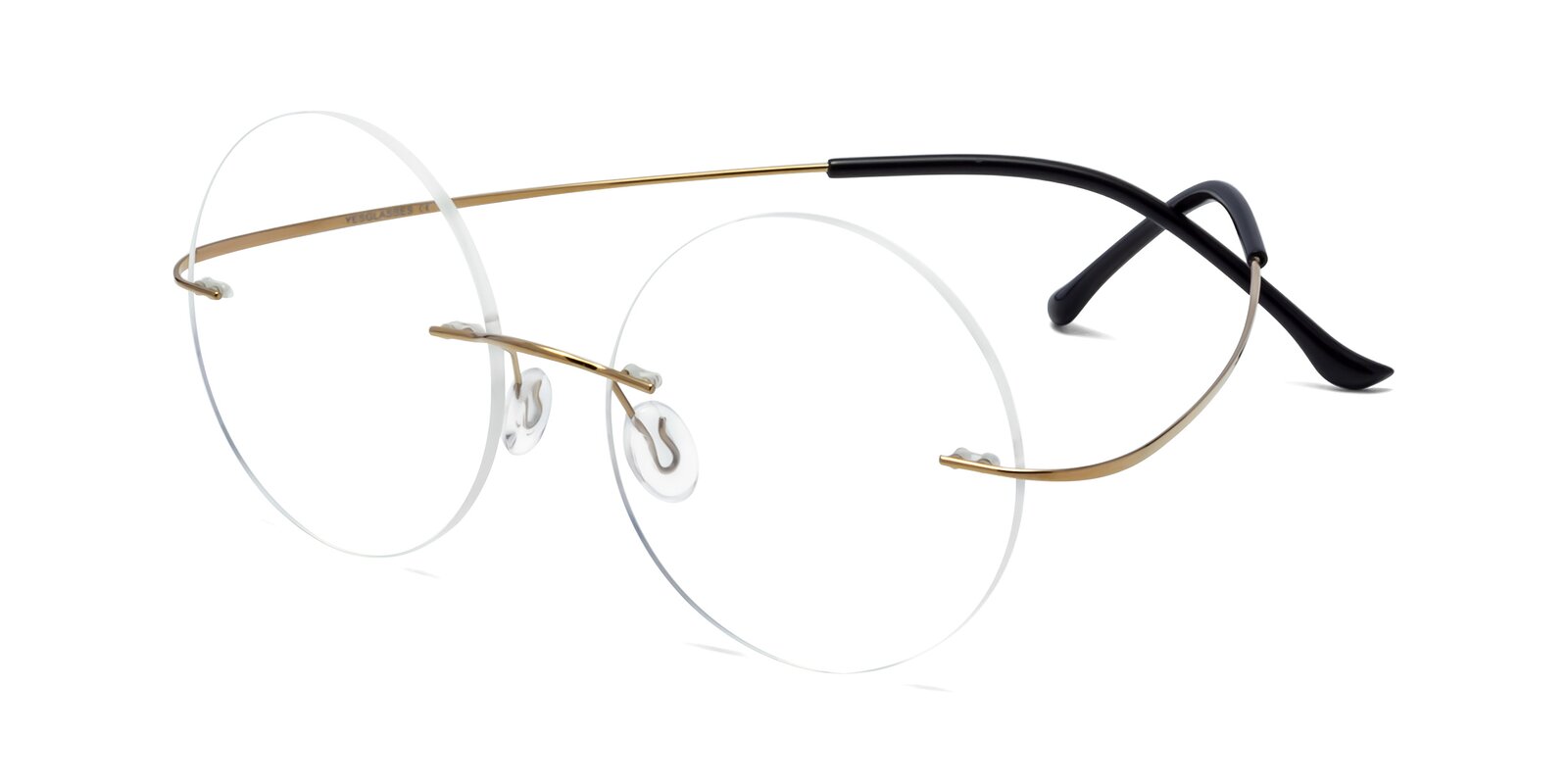 Gold Lightweight Round Rimless Eyeglasses - Artist