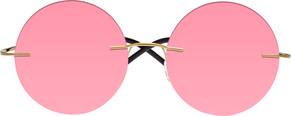Gold Lightweight Round Rimless Tinted Sunglasses with Pink Sunwear ...