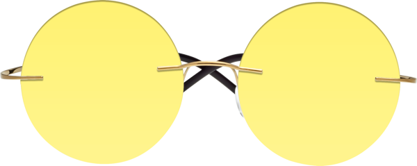 Gold Lightweight Round Rimless Tinted Sunglasses with Medium Yellow ...