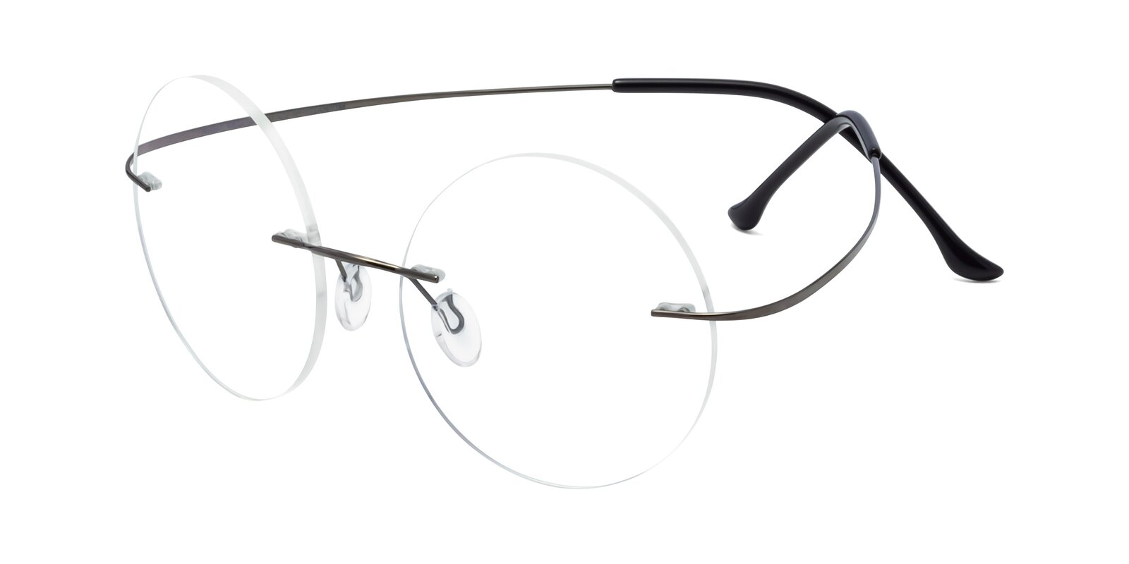 Gunmetal Lightweight Round Rimless Eyeglasses - Artist