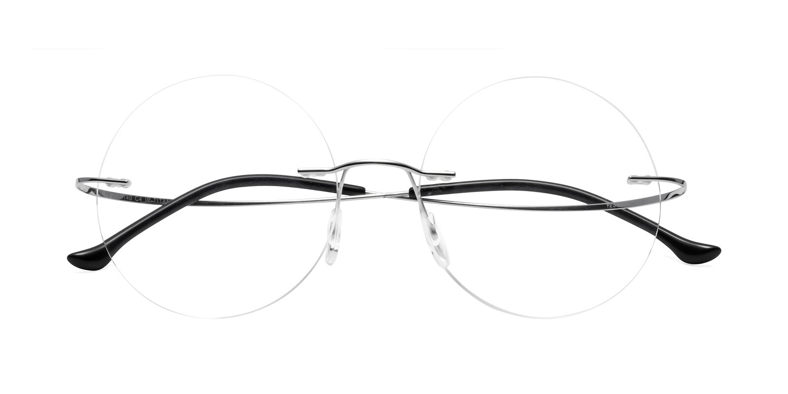 Silver Lightweight Round Rimless Eyeglasses - Artist