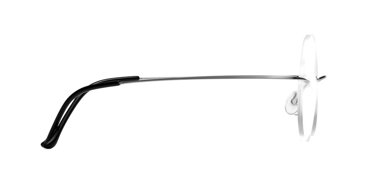 Silver Lightweight Round Rimless Eyeglasses - Artist