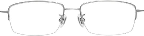 Silver Titanium Rectangle Semi-Rimless Eyeglasses - Duke