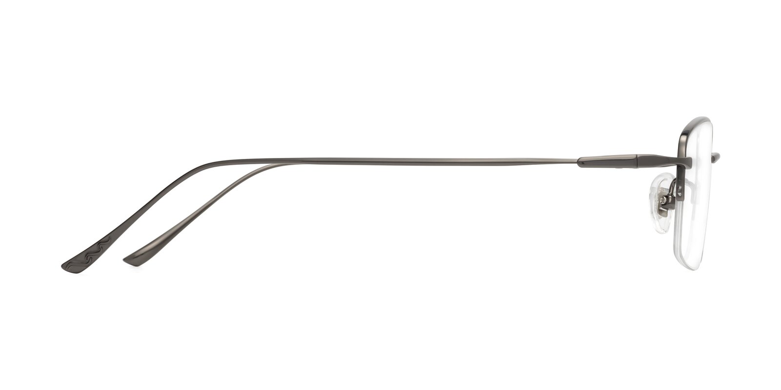 Gunmetal Titanium Rectangle Semi-Rimless Blue Light Glasses - Duke