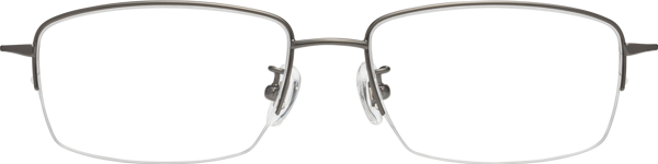 Gunmetal Titanium Rectangle Semi-Rimless Blue Light Glasses - Duke