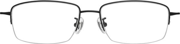 Black Titanium Rectangle Semi-Rimless Eyeglasses - Duke
