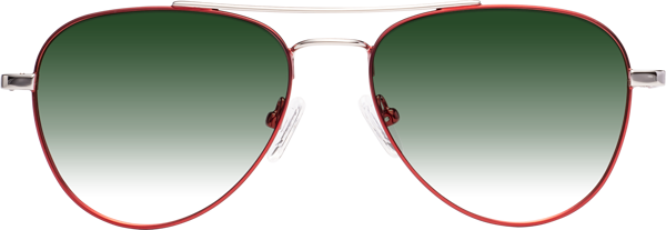 Red/Silver Lightweight Metal Aviator Gradient Sunglasses with Green ...
