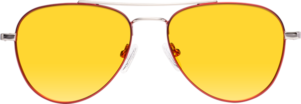 Red/Silver Lightweight Metal Aviator Gradient Sunglasses with Yellow ...