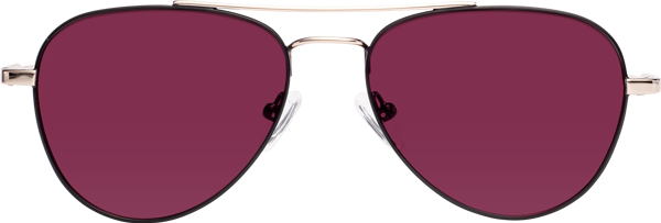 Black/Gold Lightweight Metal Aviator Tinted Sunglasses with Wine ...