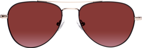 Black/Gold Lightweight Metal Aviator Gradient Sunglasses with Garnet ...