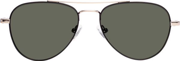 Black/Gold Lightweight Metal Aviator Polarized Sunglasses with Gray ...