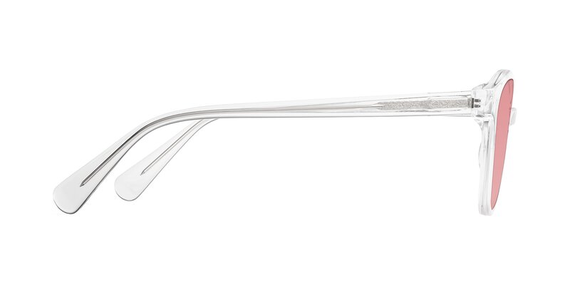 Clear Narrow Thick Round Tinted Sunglasses with Medium Garnet Sunwear ...