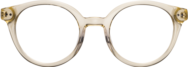 Transparent Beige Narrow Thick Round Eyeglasses - Bellion