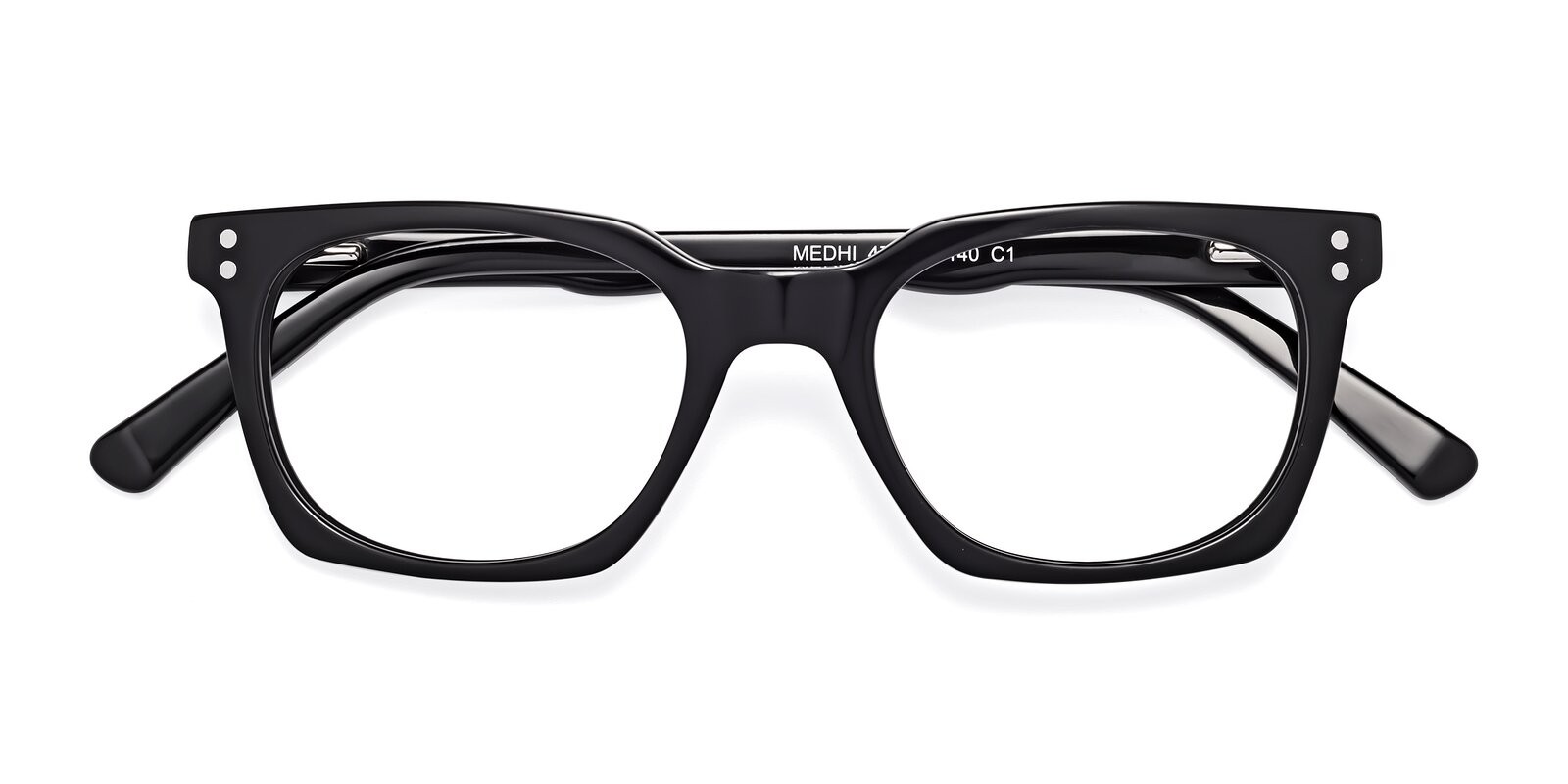 Black Geek-Chic Square Geometric Eyeglasses - Medhi