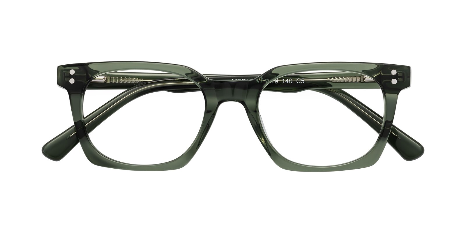 Grayish Green Geek-Chic Square Geometric Eyeglasses - Medhi