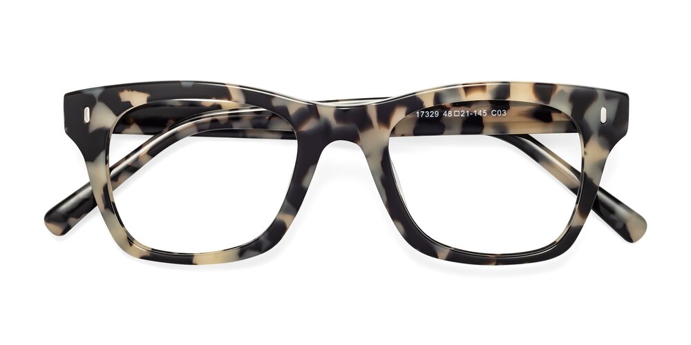 Black Horn-Rimmed Acetate Square Eyeglasses - 007
