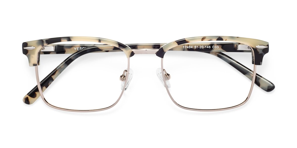 Black Horn-Rimmed Acetate Square Eyeglasses - 007