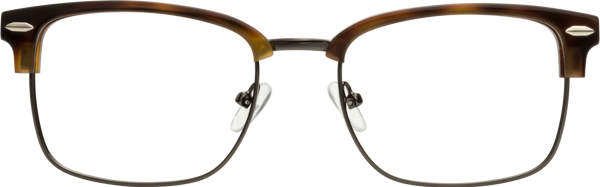 Tortoise/Gunmetal Browline Retro-Vintage Square Eyeglasses - 17464