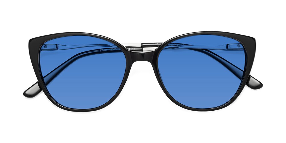 Light Blue Retro-Vintage Classic Acetate Tinted Sunglasses with Light ...