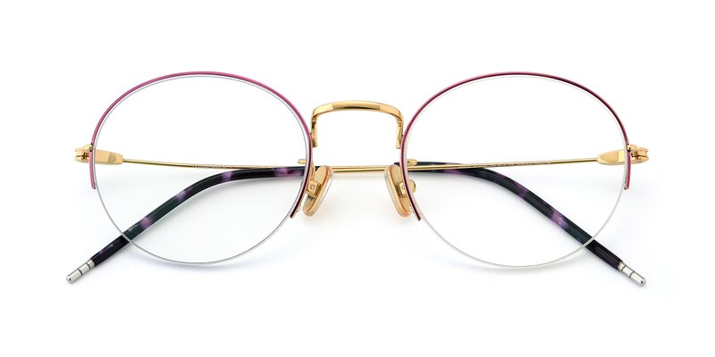 Rose Gold Grandpa Oversized Round Eyeglasses - Dallas