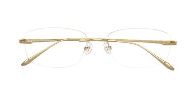 Silver Metal Rectangle Rimless Eyeglasses - 58076