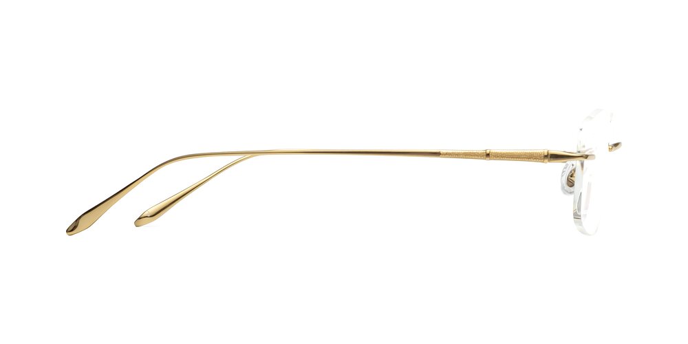 Gold Classic Rectangle Rimless Eyeglasses - Smart