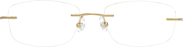 Silver Metal Rectangle Rimless Eyeglasses - 58076