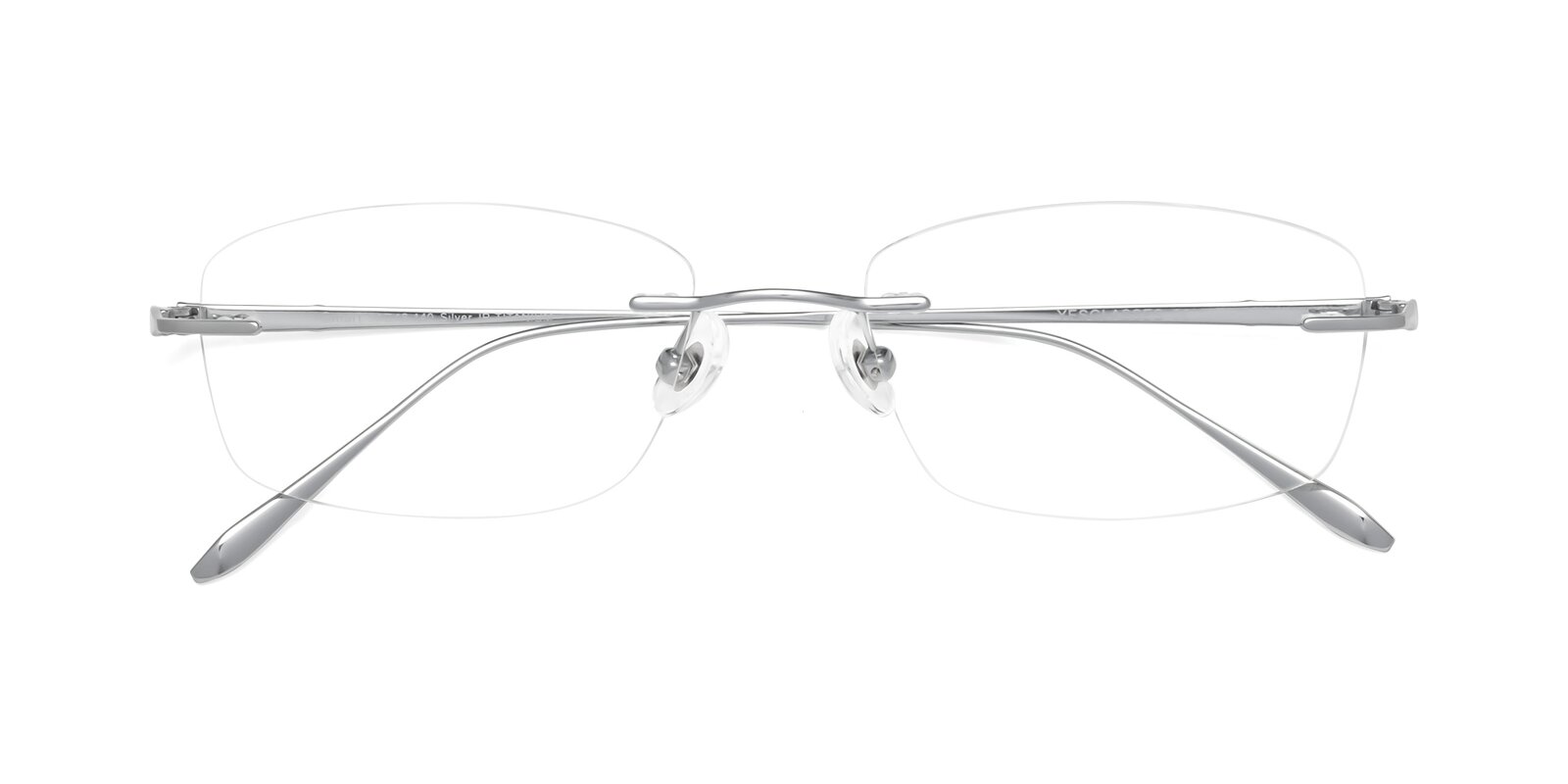 Silver Classic Rectangle Rimless Eyeglasses - Smart