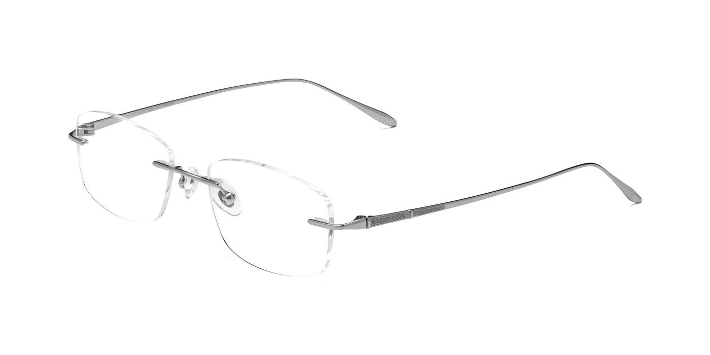 Silver Classic Rectangle Rimless Eyeglasses - Smart